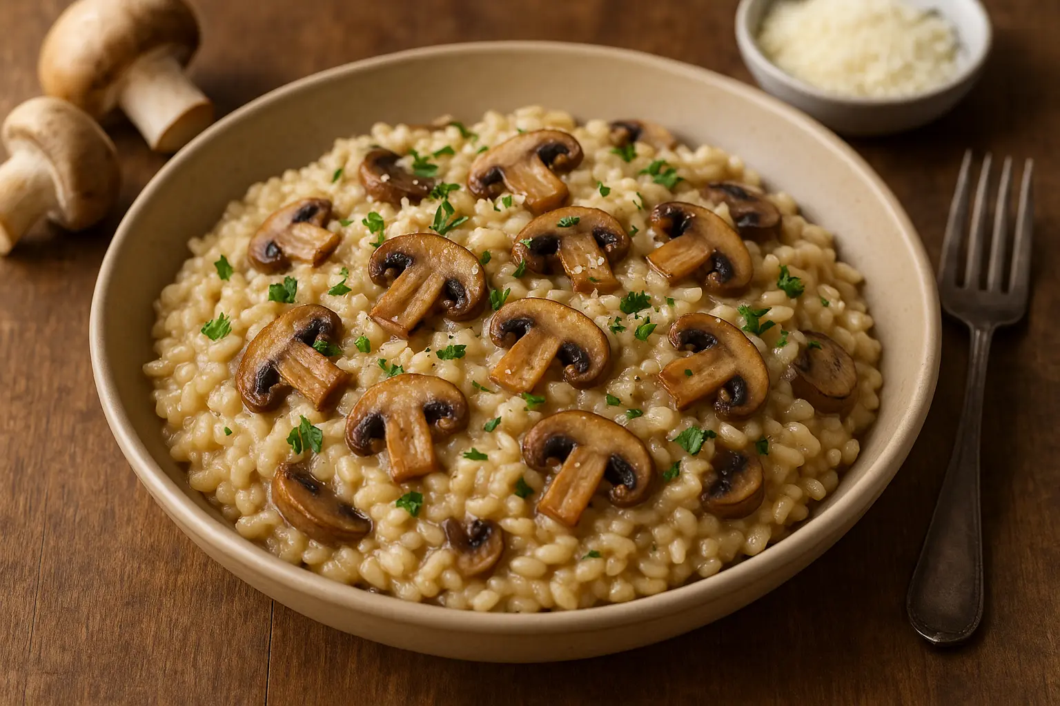 Creamy Garlic Mushroom Risotto | Easy Italian Dinner Recipe