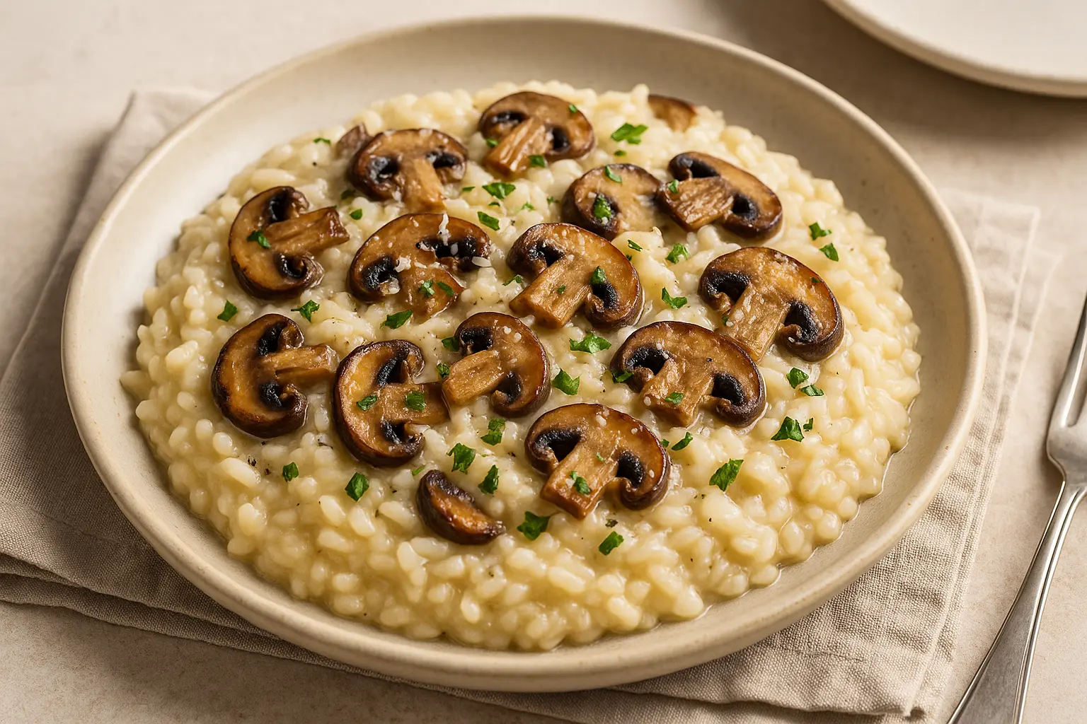 Creamy Garlic Mushroom Risotto | Easy Italian Dinner Recipe
