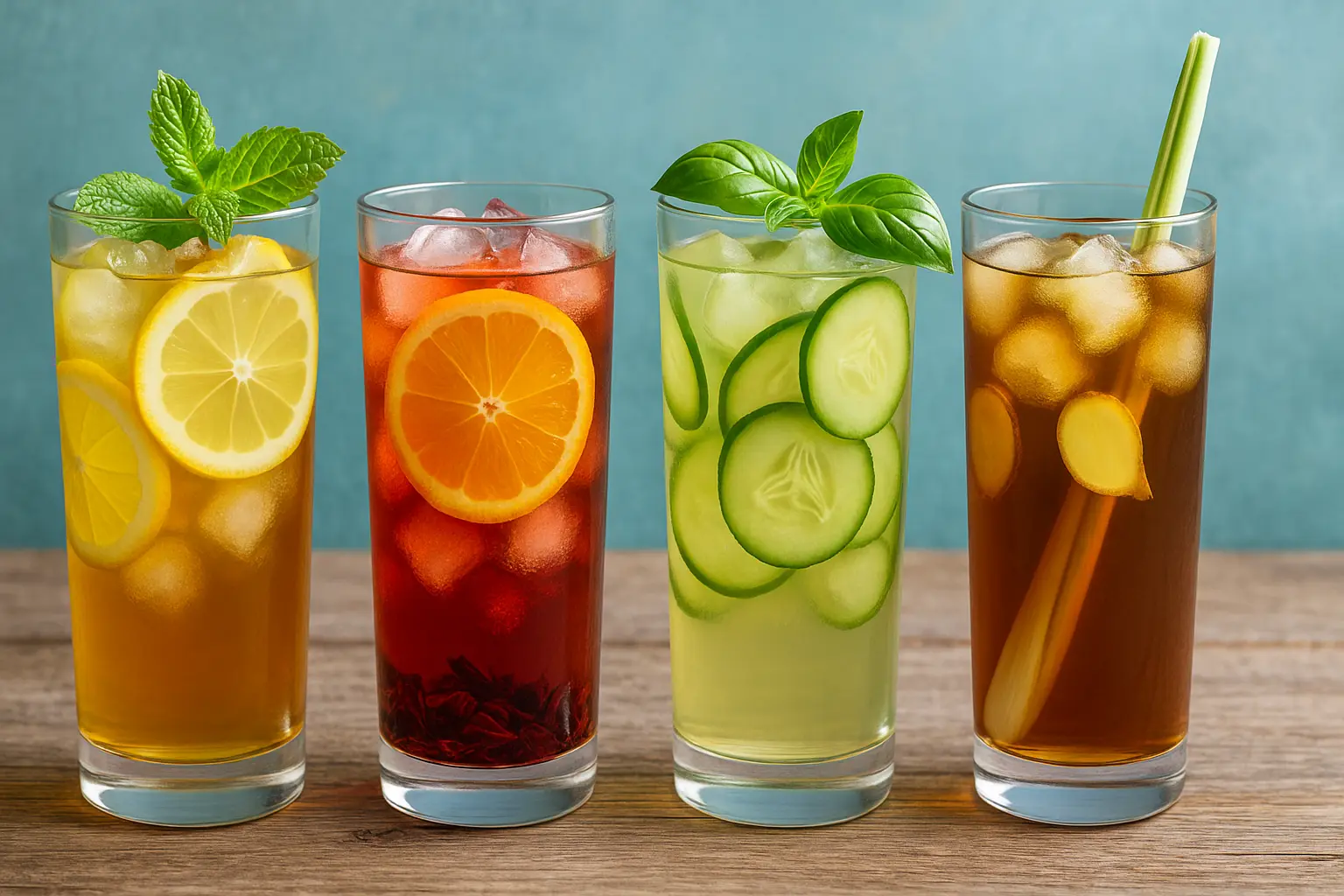 Summer Iced Teas Without Sweeteners | Refreshing & Healthy